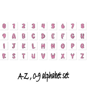 Pink Christmas Alphabet Png Files Bundle,christmas Doodle Letters,retro ...