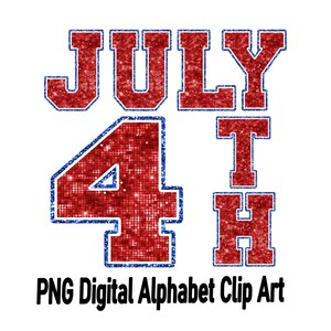 Sequin Faux Glitter Red and Blue Alphabet Letters and Number Set ...