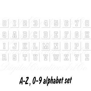 Checkered Bundle Alphabet and Checkered Numbers, Retro Alphabet Letters ...