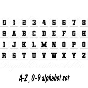 Checkered Bundle Alphabet and Checkered Numbers, Retro Alphabet Letters ...