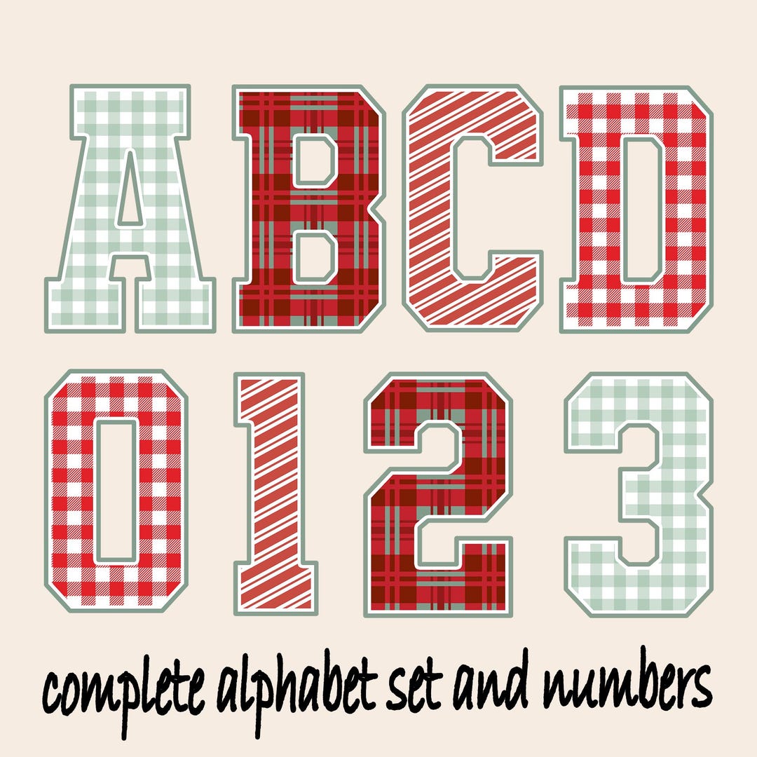 Merry Christmas, Preppy Christmas Alphabet Bundle PNG, Red Green ...