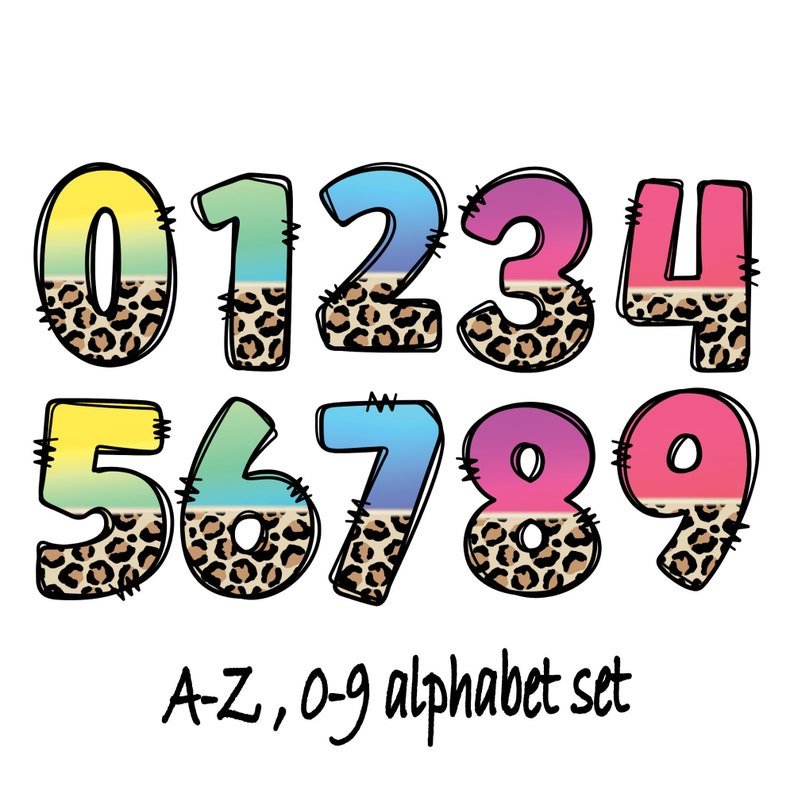 Rainbow Leopard Doodle Letters, School Letters, Teacher Doodle Letters ...