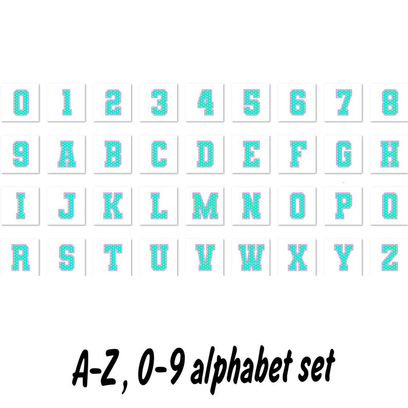 Neon Polka Dots Letters PNG, Sport Alphabet Png, Pink and Blue Alpha ...