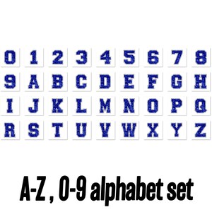 Sequin Faux Glitter Blue and Silver Alphabet Letters and Number Set ...