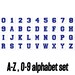 Sequin Faux Glitter Blue and Silver Alphabet Letters and Number Set ...