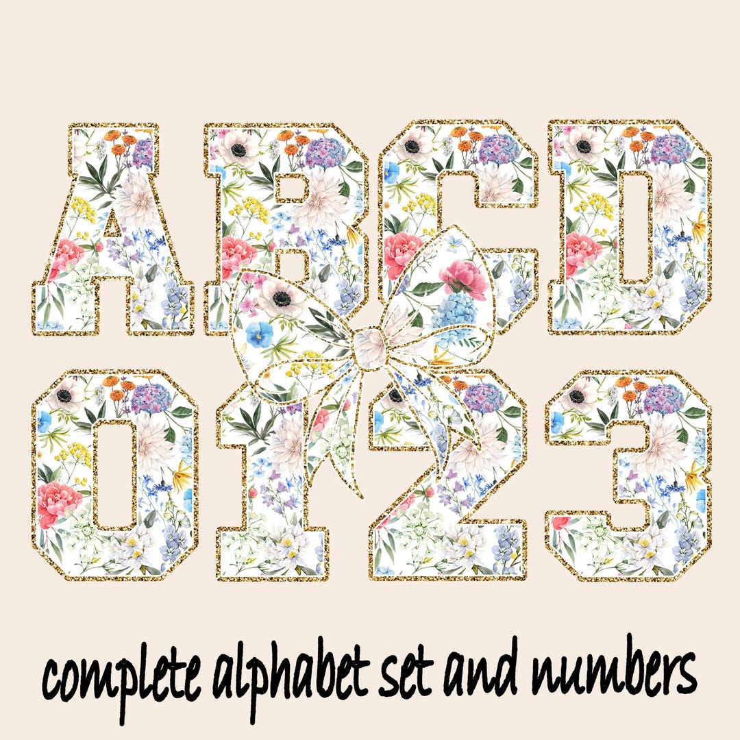 Floral Coquette Bow Alphabet and Numbers, Mama Coquette PNG Alphabet ...