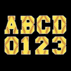 Softball Letters & Number Png,glitter Softball Sports,retro Softball ...