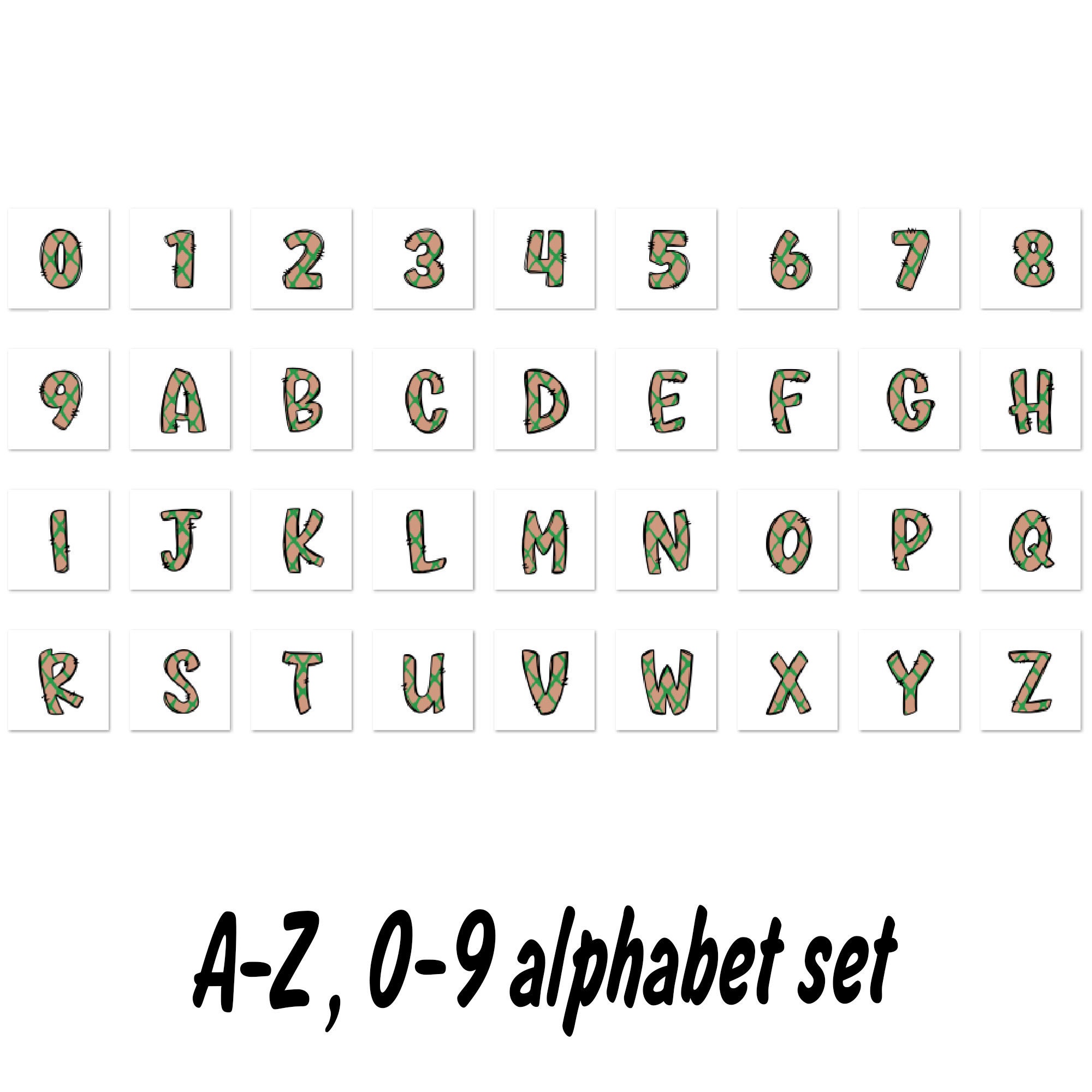 Safari Zoo Doodle Alphabet Bundle, Numbers, Safari Clip Art, Animal ...