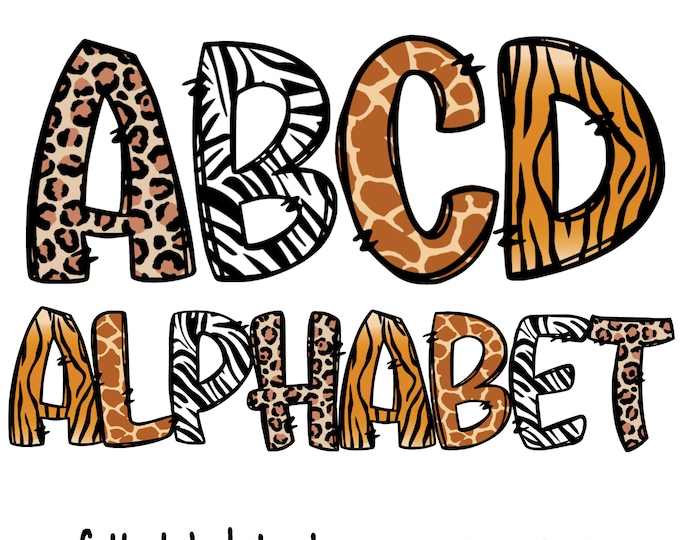 Printable Jungle Safari Theme ABC Alphabet Posters Letters A to Z Wild ...