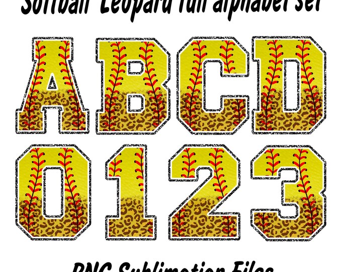 Softball Letters PNG, Softball Alphabet Letters PNG Bundle, Softball ...