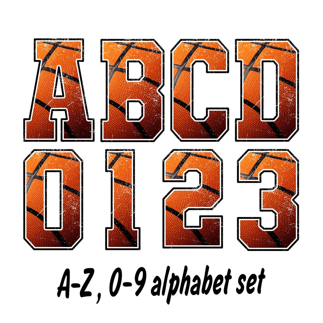 Basketball Letters PNG, Basketball Sports, Sport Alphabet Png, Retro ...