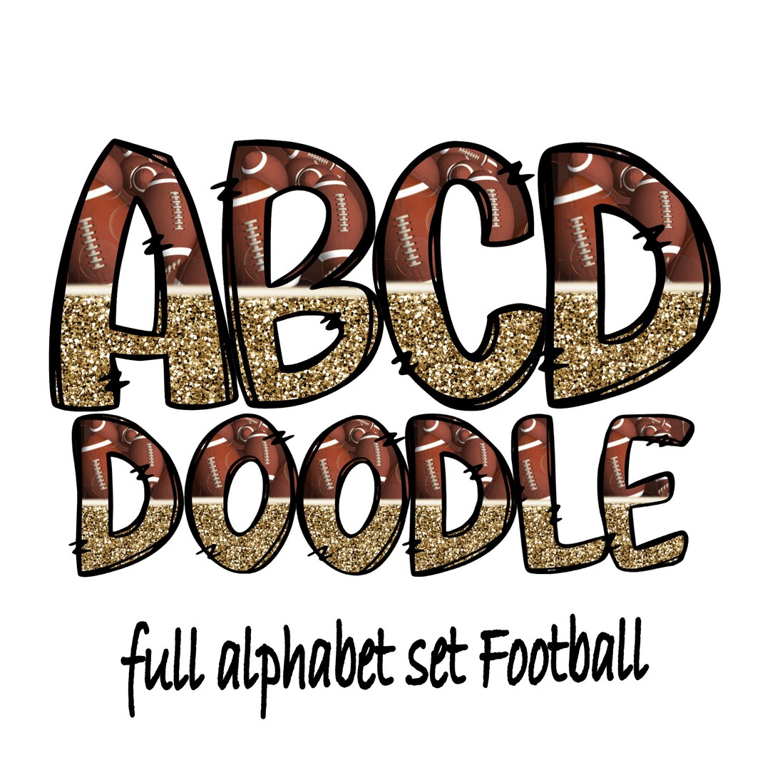 Football Alphabet Letters PNG, Football Sports Doodle Letters, Glitter ...