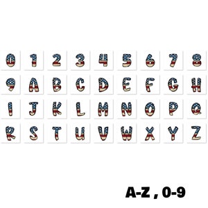 Rustic Flag Alphabet Letters PNG Bundle, Patriotic USA Flag Doodle ...