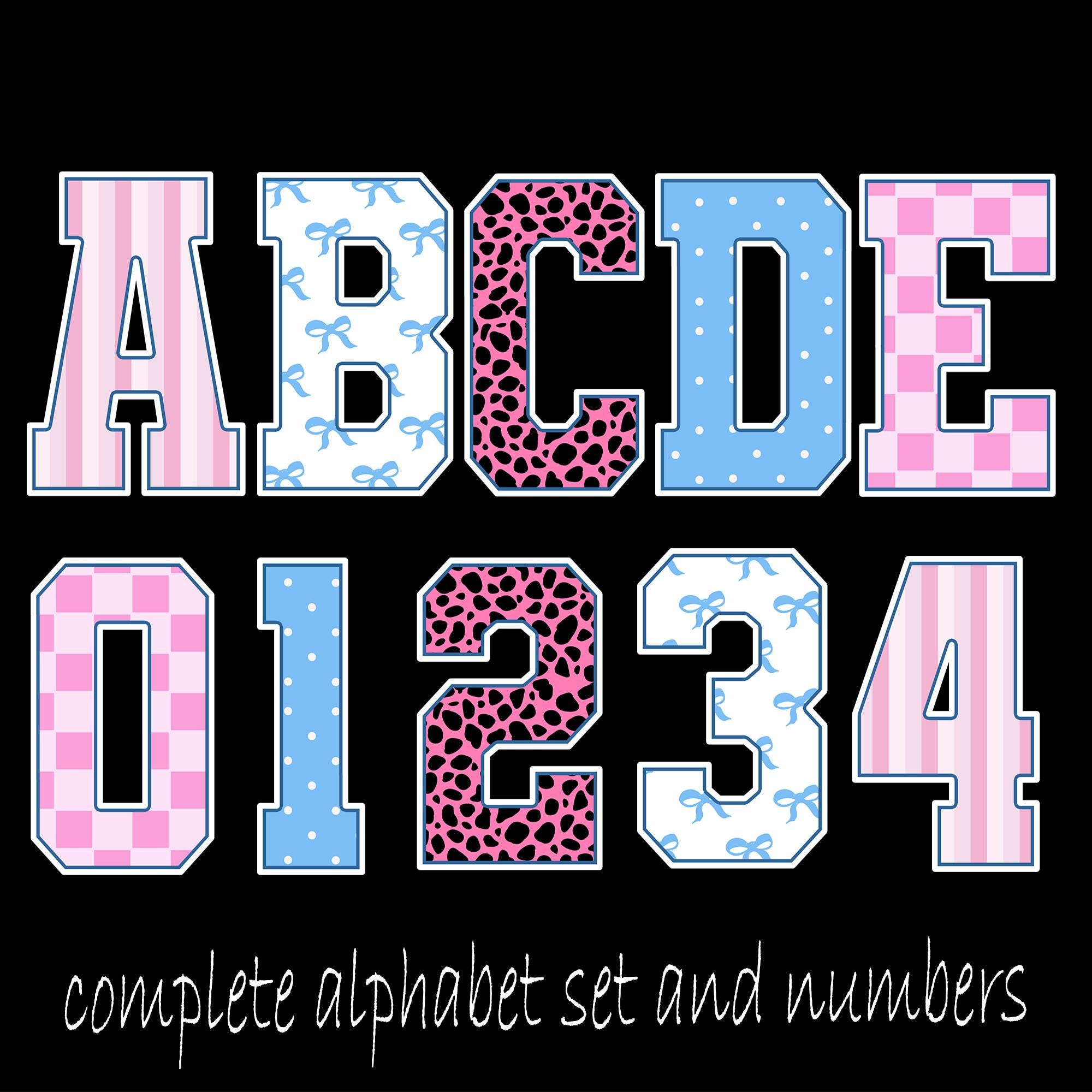 Cute Pastel Pink Coquette Bow Alphabet and Numbers, Mama Coquette PNG ...