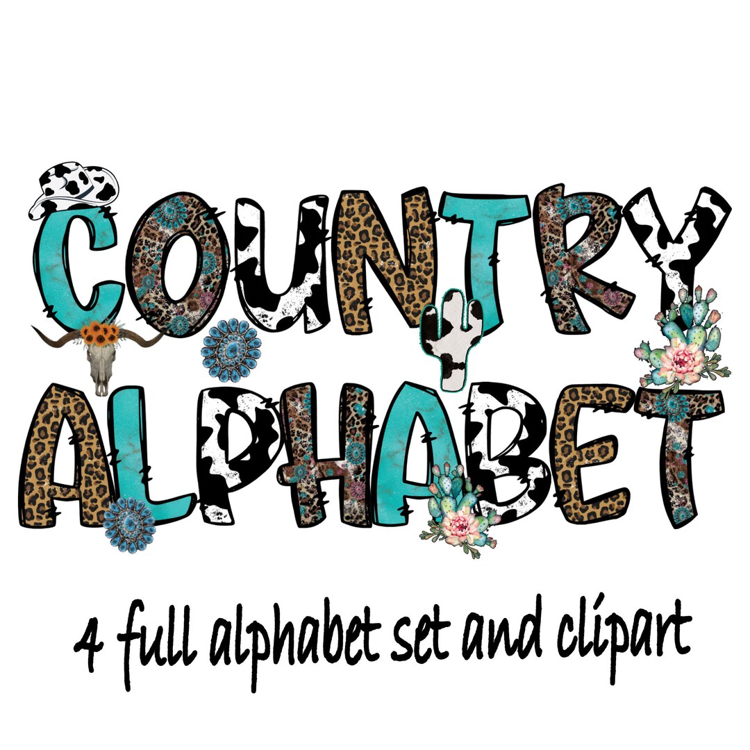 Western Alphabet Letters,country Doodle Png,leopard Print, Clipart ...