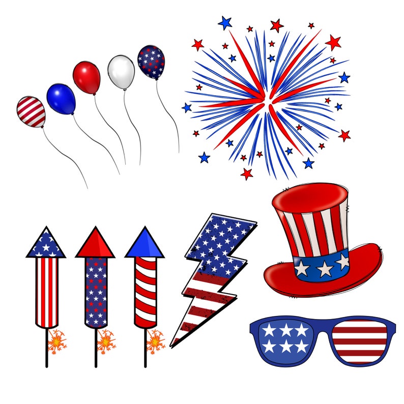 BUNDLE Patriotic Alphabet PNG, 4th of July, Independence Day, Alpha ...