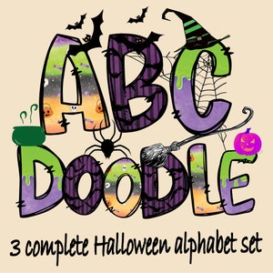 BUNDLE Halloween Alphabet PNG, Halloween Doodle, Halloween PNG Letters ...