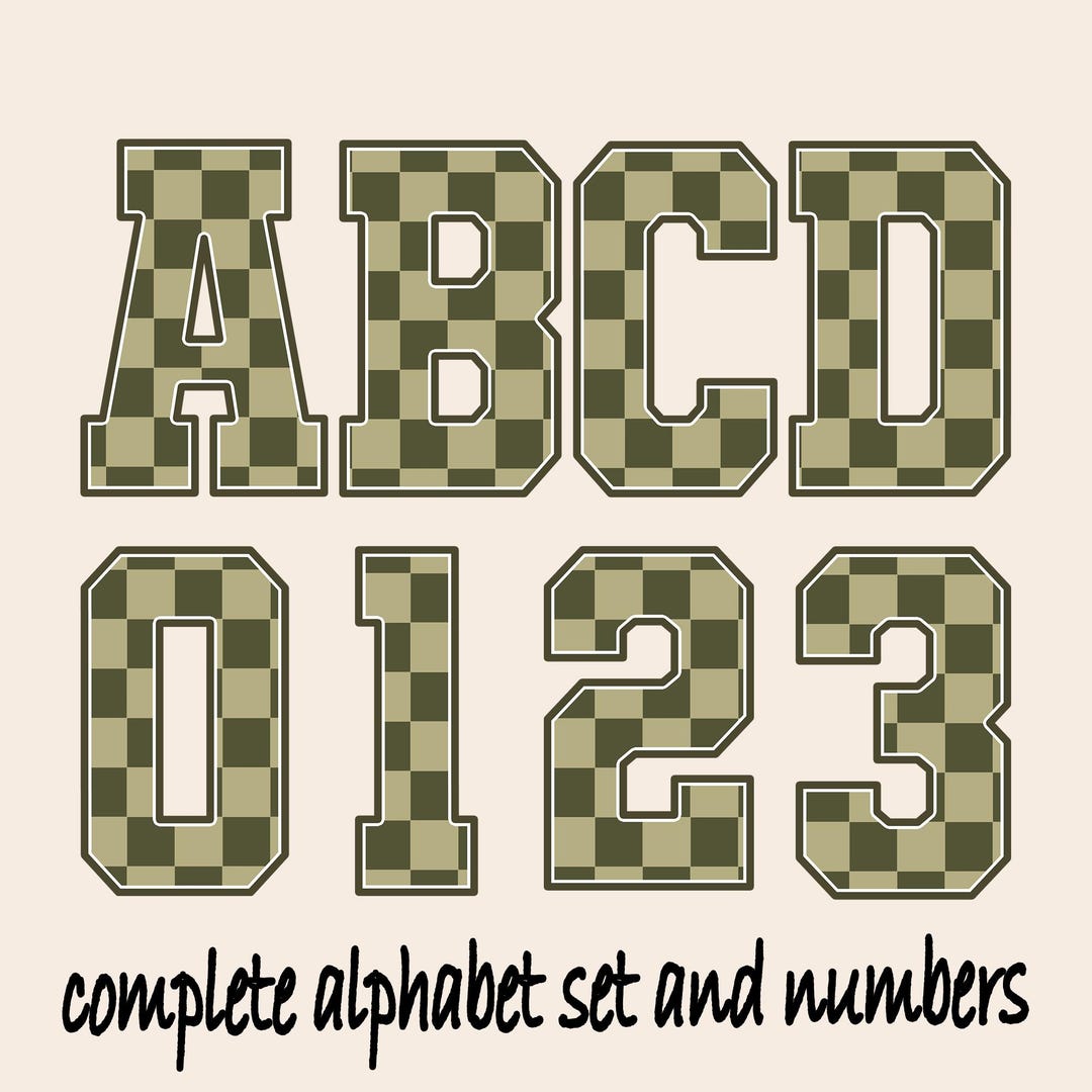 Checkered Camo Western Pattern Alphabet Set, Checkered Alphabet ,kids ...