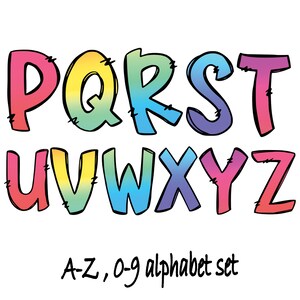 Rainbow Doodle Letters, School Letters, Teacher Doodle Letters, Doodle ...