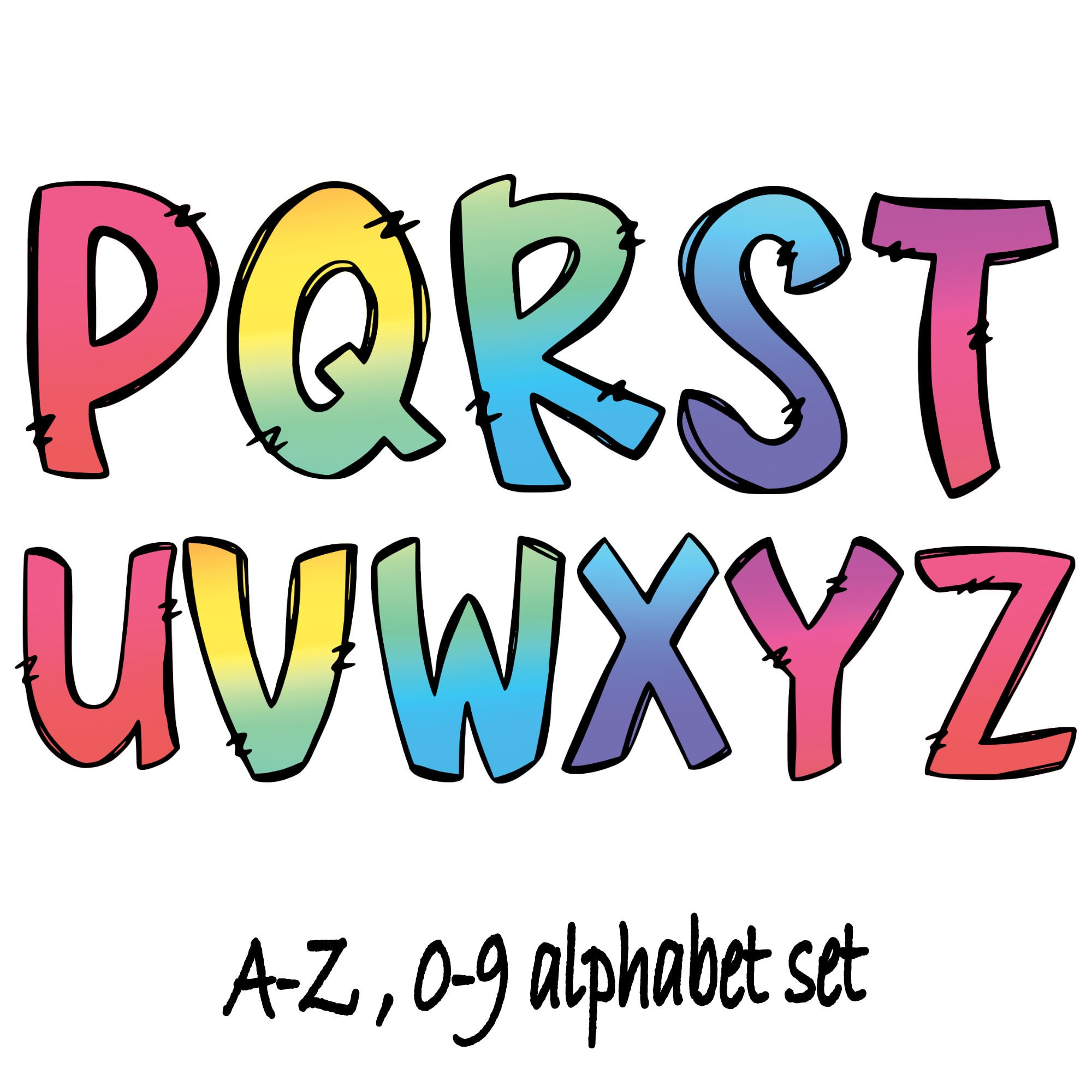 Rainbow Doodle Letters, School Letters, Teacher Doodle Letters, Doodle ...