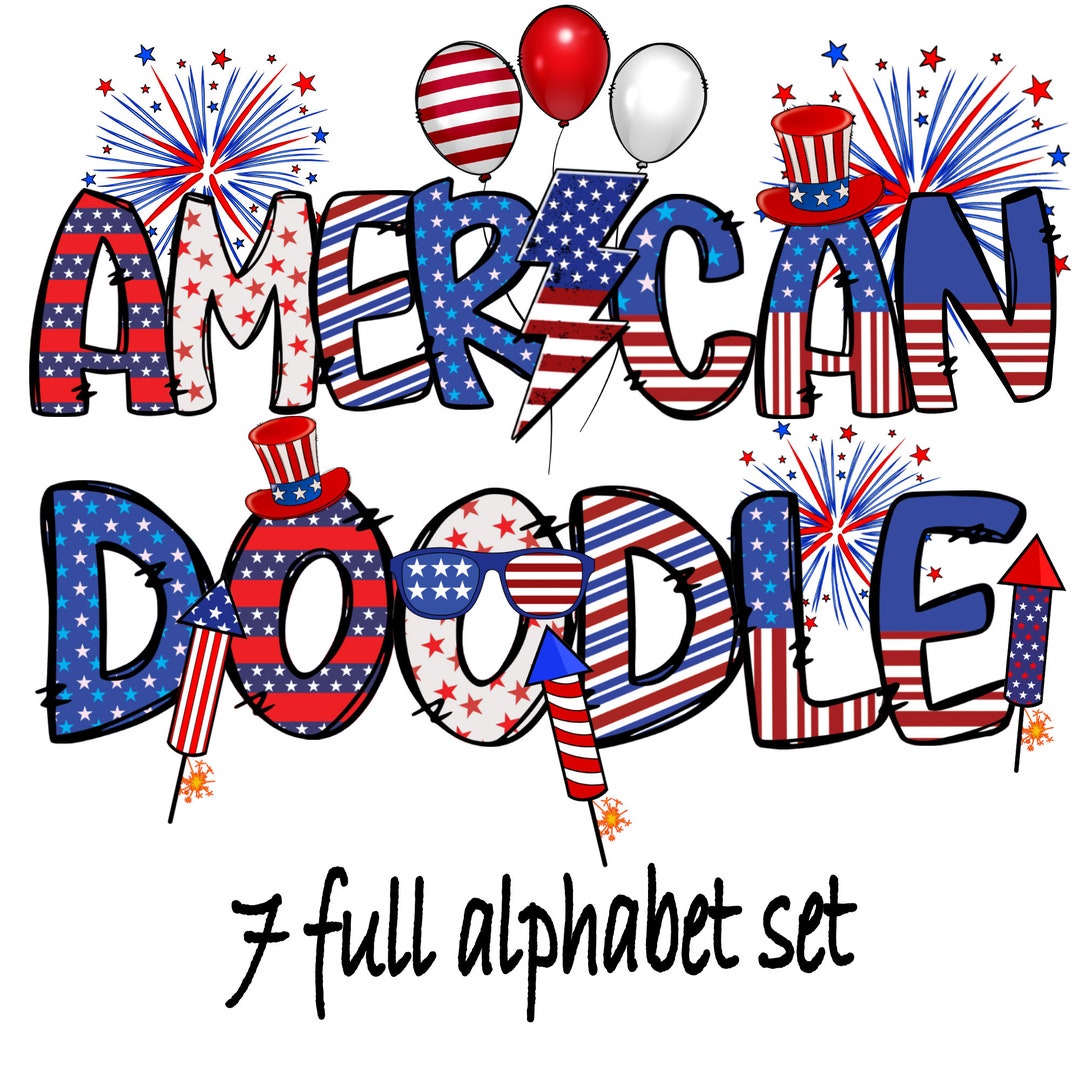 BUNDLE 7 Set Patriotic Alphabet PNG, 4th of July, Independence Day ...