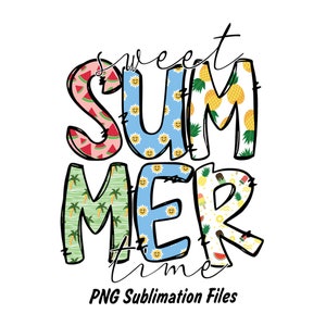 Summer Doodle Alphabet Bundle, Cute Summer Life PNG Letters ...