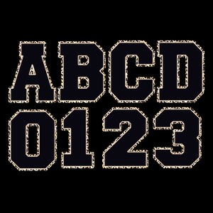 Black and Leopard Alphabet Letters and Number Set Clipart ,leopard ...