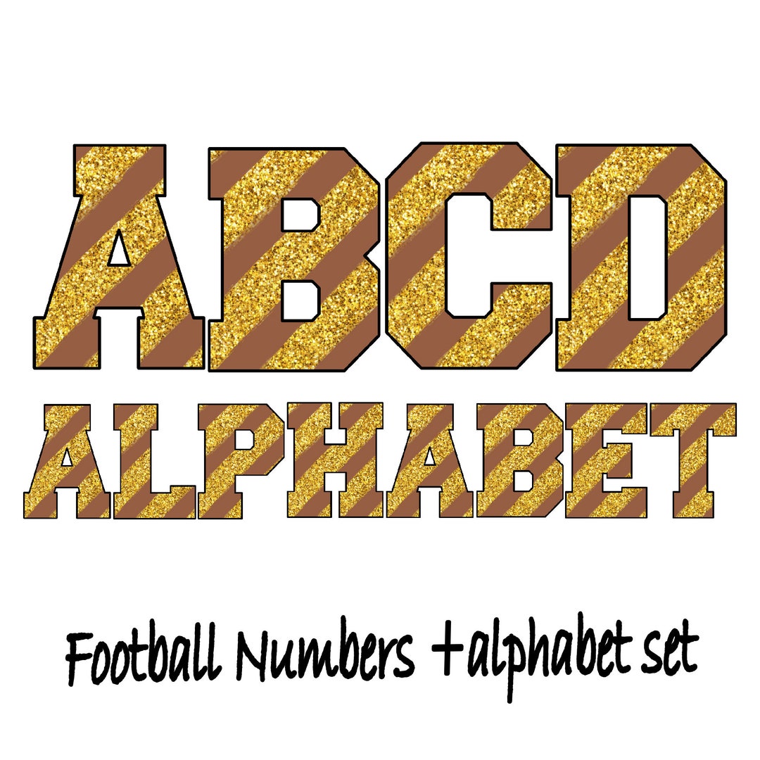 Football Alphabet Letters and Numbers Png Bundle, Football Sports ...