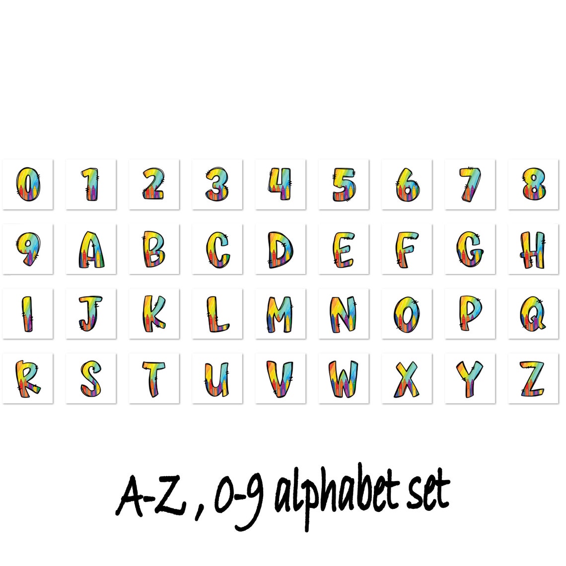 School Doodle Alphabet Bundle, School Letters, Teacher Doodle Letters ...