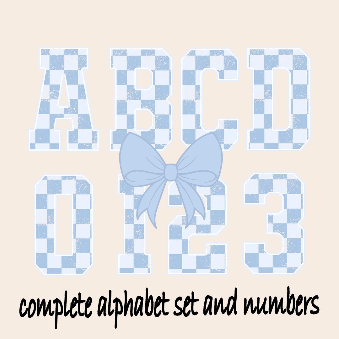 Light Blue Coquette Bow Alphabet and Numbers, Mama Coquette PNG ...