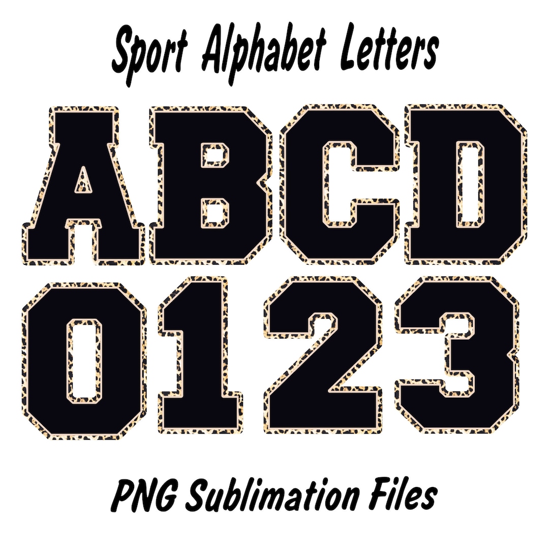 Black and Leopard Alphabet Letters and Number Set Clipart ,leopard ...