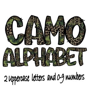 2 Sets of Camouflage Themed Alphabet PNG ,camo Print Alphabet Letters ...