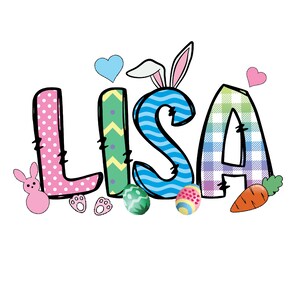 Easter Alphabet Doodle Letters PNG Bundle , Bunny, Easter Eggs, Alpha ...