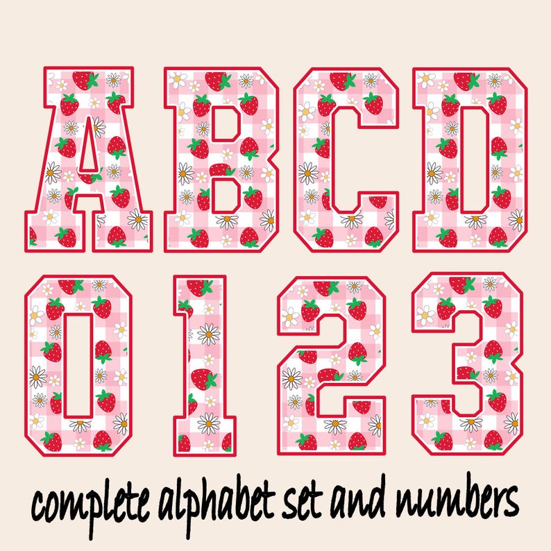 Strawberry Berry Sport Letters ,first Summer Varsity, Popular Trendy ...