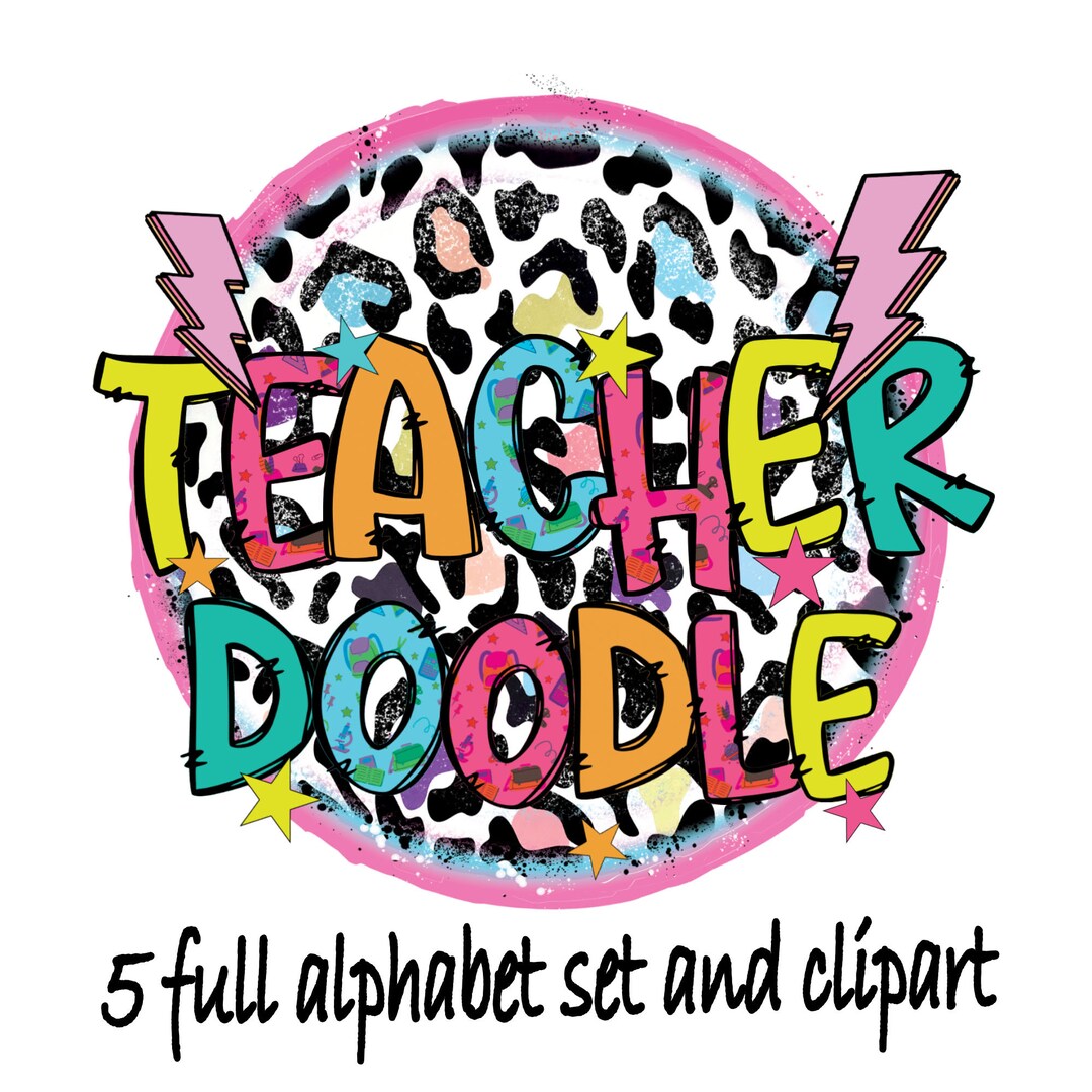 Teacher Doodle Alphabet Bundle,school Letters,alpha Doodle,png Letters ...