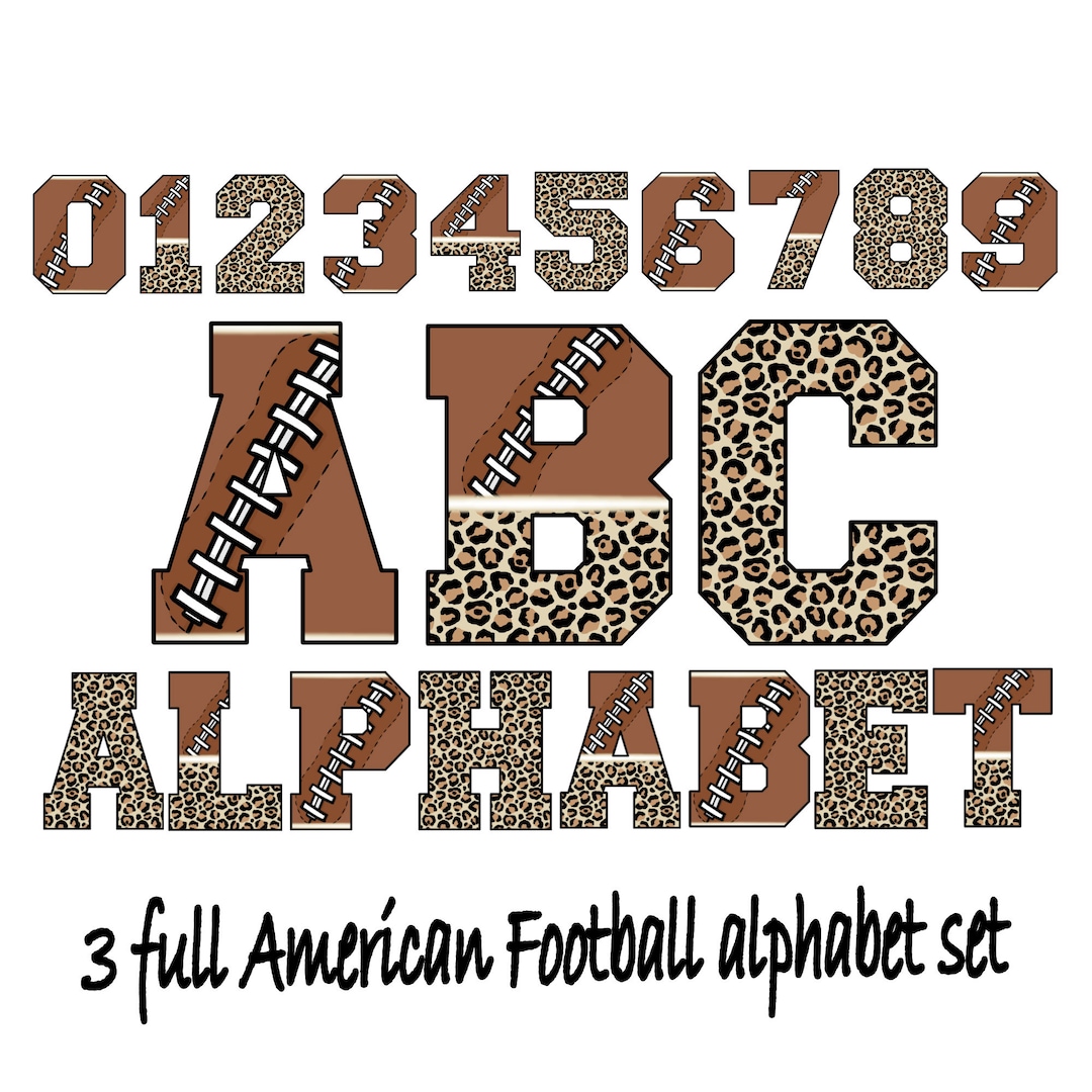 Football Alphabet Letters and Numbers Png Bundle, Football Sports ...