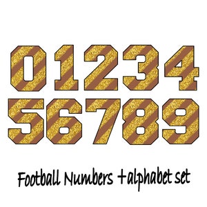 Football Alphabet Letters and Numbers Png Bundle, Football Sports ...