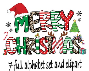 Christmas Alphabet Png Files Bundle, Christmas Doodle Letters Png ...