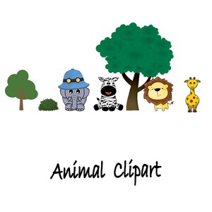 Safari Zoo Doodle Alphabet Bundle, Numbers, Safari Clip Art, Animal ...