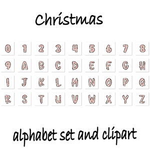 Christmas Doodle Letters, Uppercase Alphabet Set, Retro Christmas ...