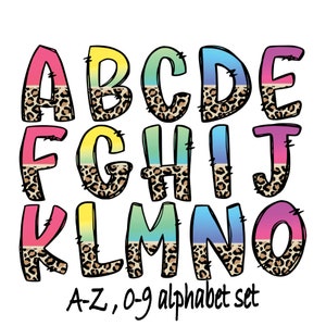 Rainbow Leopard Doodle Letters, School Letters, Teacher Doodle Letters ...