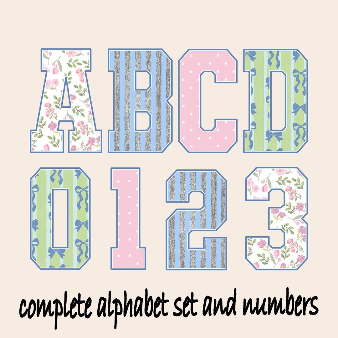 Pink Flower Coquette Bow Alphabet and Numbers, Mama Coquette PNG ...