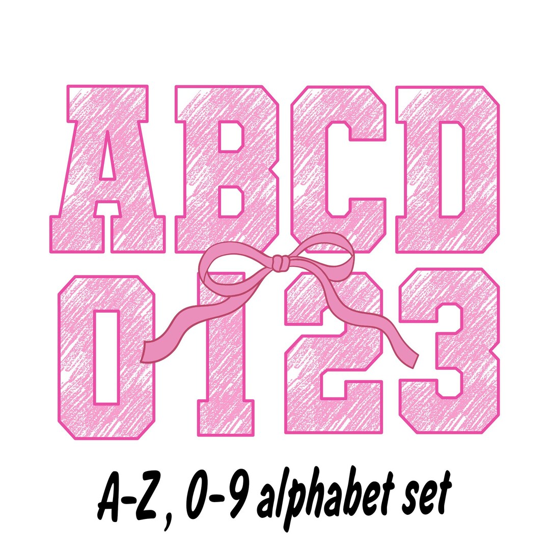 Pink Coquette Bow Alphabet and Numbers, Mama PNG Alphabet Letters ...