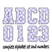 Pastel Purple Checkered Alphabet and Checkered Numbers ,kids Alphabet ...