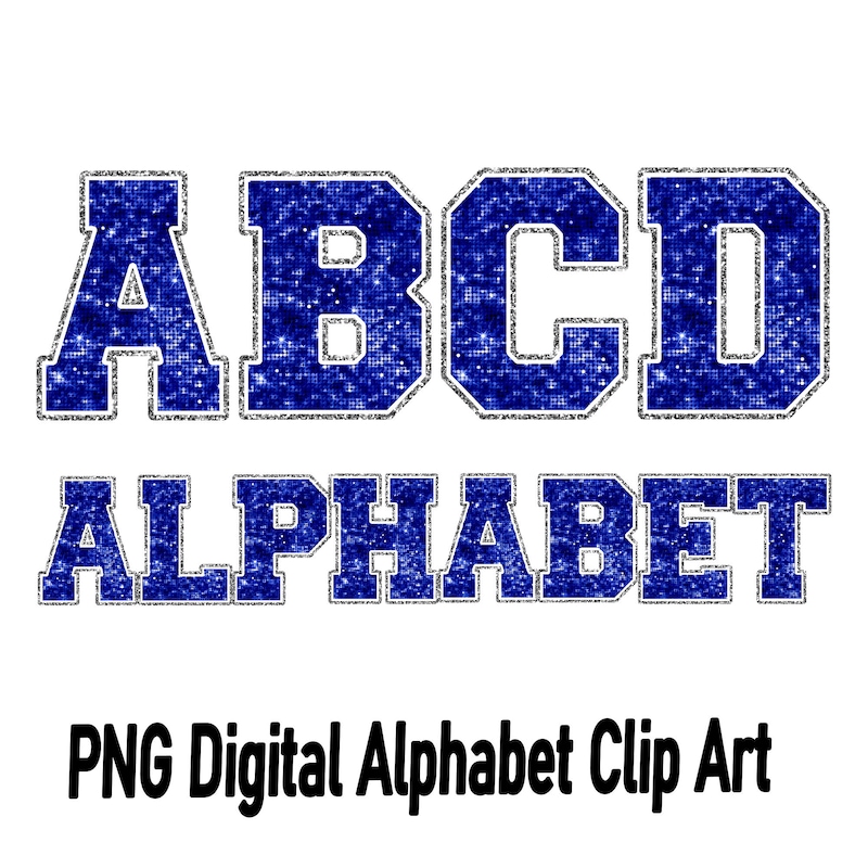Royal Blue Glitter Letters - Etsy