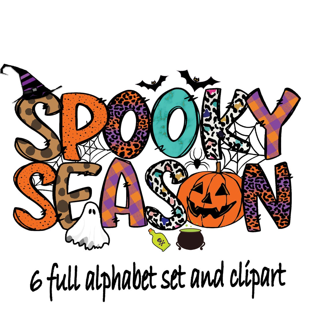 BUNDLE Spooky Alphabet Png,halloween Doodle,halloween PNG Letters ...