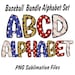 Baseball Alphabet Letters PNG Bundle,baseball Sports,hand Drawn ...