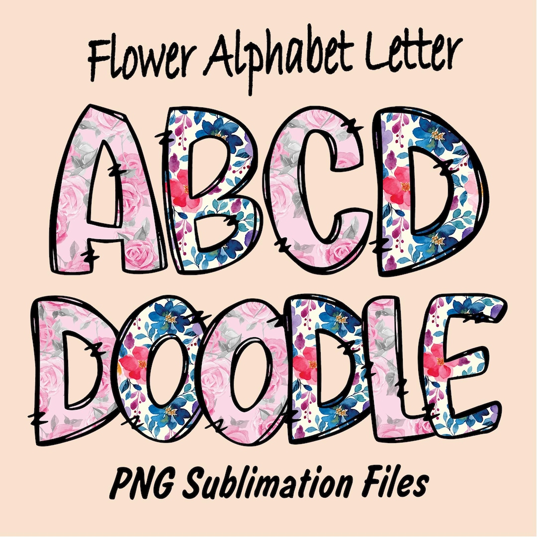Pink Floral Alphabet Bundle, Mama Summer PNG Letters, Floral Mama Png ...
