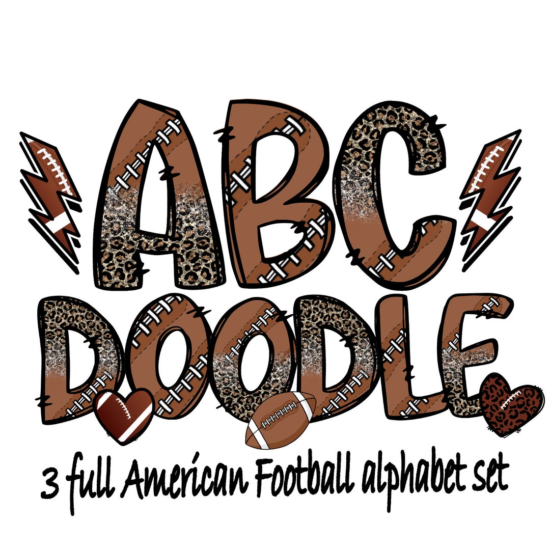 3bundle Football Alphabet Letters PNG ,football Sports Doodle Letters ...