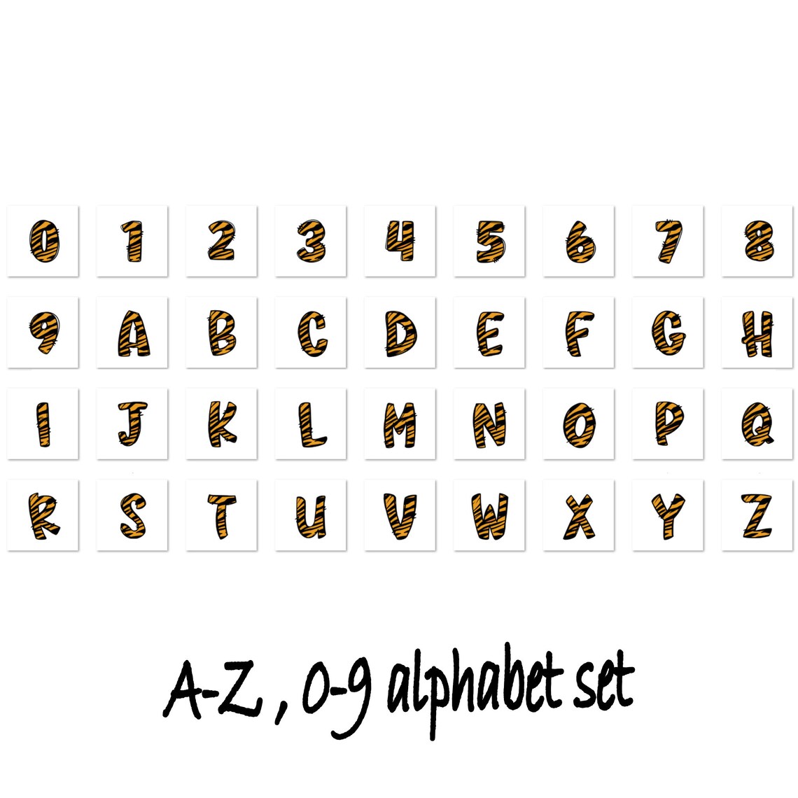 Bundle Safari Animals Skin Alphabet Doodle Letters, Leopard Print ...